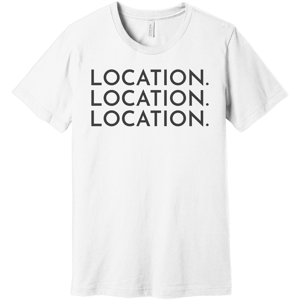 Charcoal Location Location Location - Short Sleeve Men's T-Shirt ...